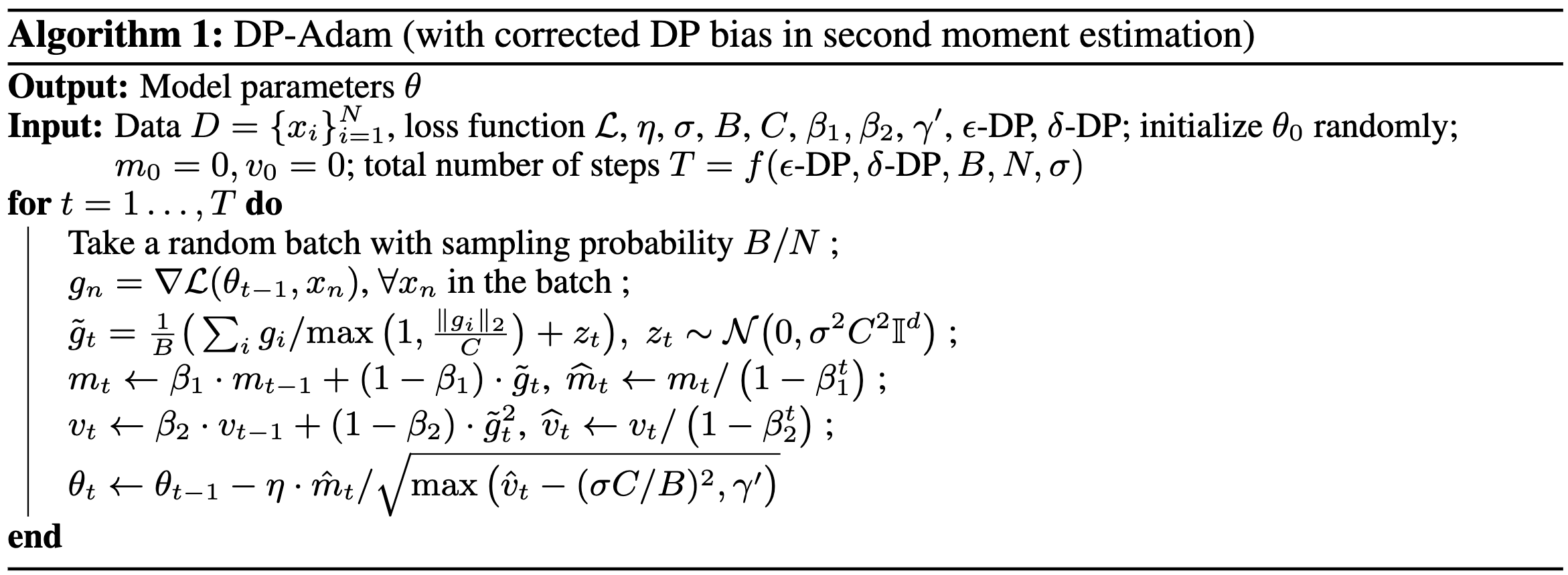 DP-Adam: Correcting DP Bias in Adam's Second Moment Estimation | UBC Security & Privacy Group